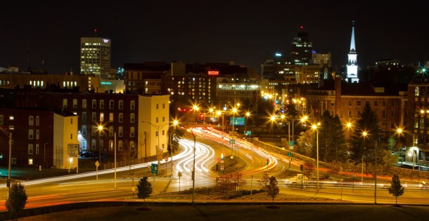 Worcester Massachusetts Skyline Night 1 - MassLandlords.net